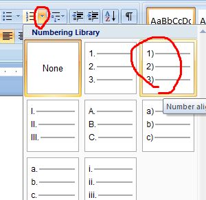 How we Insert The bullets in Word 2007