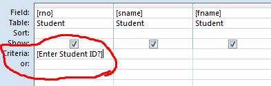 Creating a Parameter Query In MS Access 2007