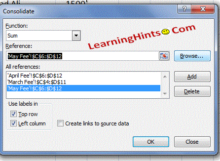 Consolidation In MS Excel